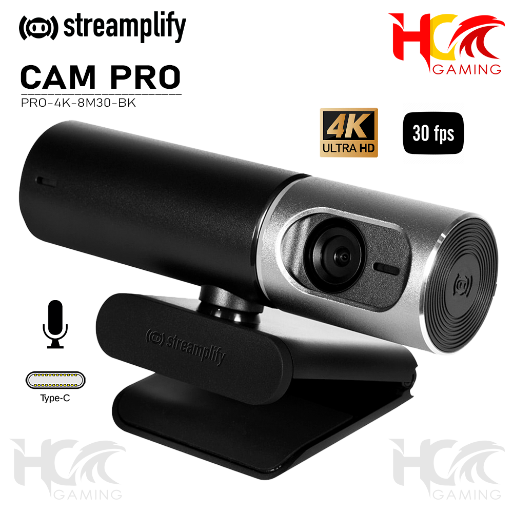 CAMARA WEB STREAMPLIFY CAM PRO 4K / 30FPS / ENFOQUE AUTOMATICO (PRO-4K-8M30-BK) INCLUYE TRIPODE ...