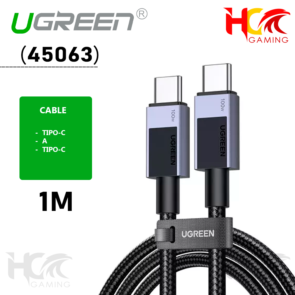 CABLE UGREEN (45063) USB-C A USB-C / 1M / 100W - Periféricos para ...