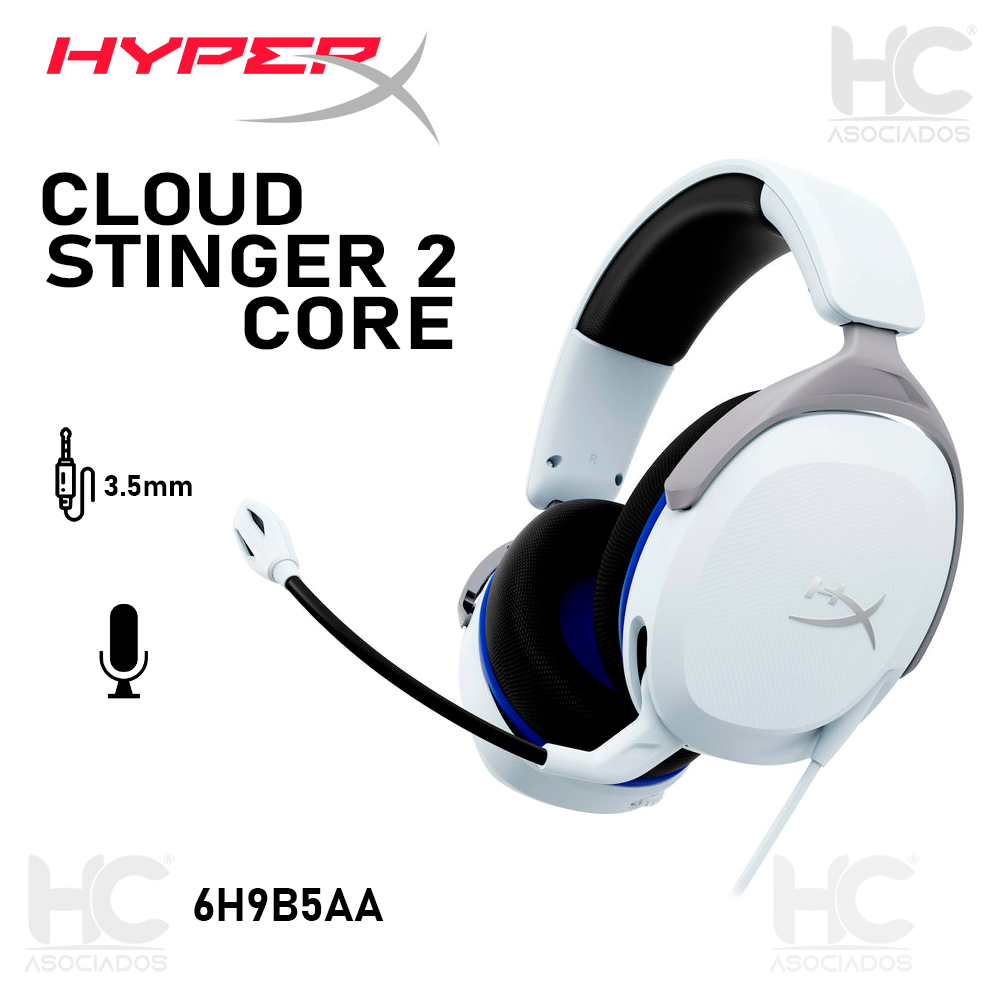 AURICULAR HYPERX CLOUD STINGER 2 CORE (6H9B5AA) GAMING / CONECTOR 3.5MM / PS5 / PS4 / WHITE ...