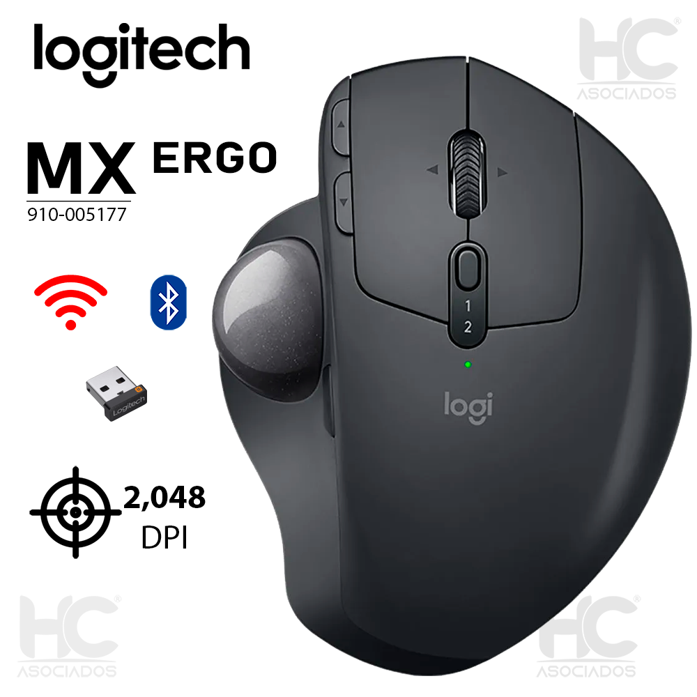 MOUSE LOGITECH INALAMBRICO MX ERGO (910-005177) TRACKBALL / BLUETOOTH ...