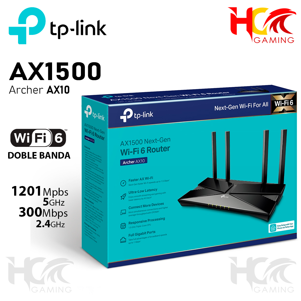 ROUTER TP-LINK WIRELESS TP-LINK ARCHER AX10 (AX1500) DOBLE BANDA / WIFI ...