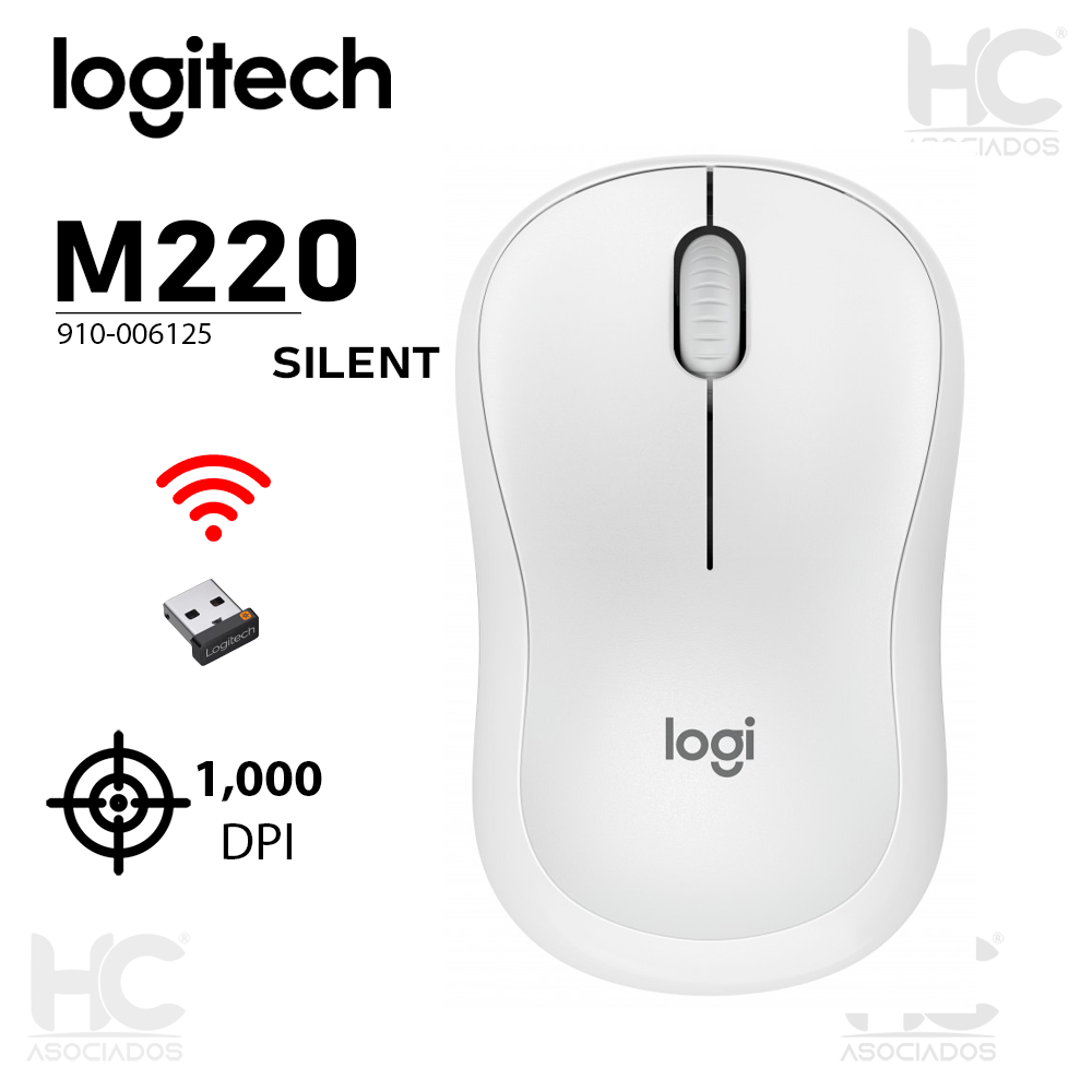 MOUSE LOGITECH INALAMBRICO SILENT M220 (910-006125) OPTICO / SILENCIOSO ...