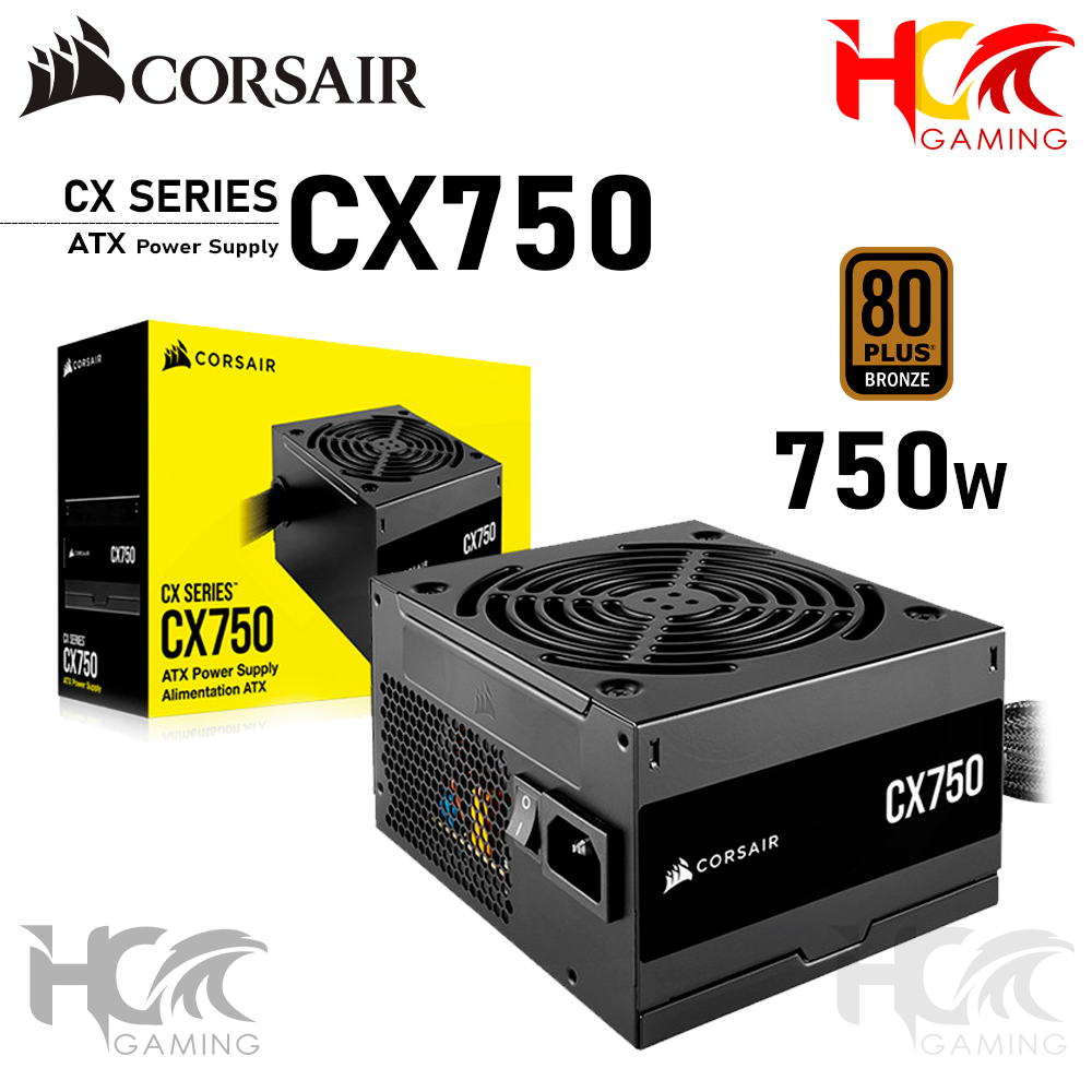 FUENTE PODER CORSAIR 750W CX750 / CX SERIES / ATX Power Supply (CP-9020279-NA) 80 PLUS / BRONZE ...