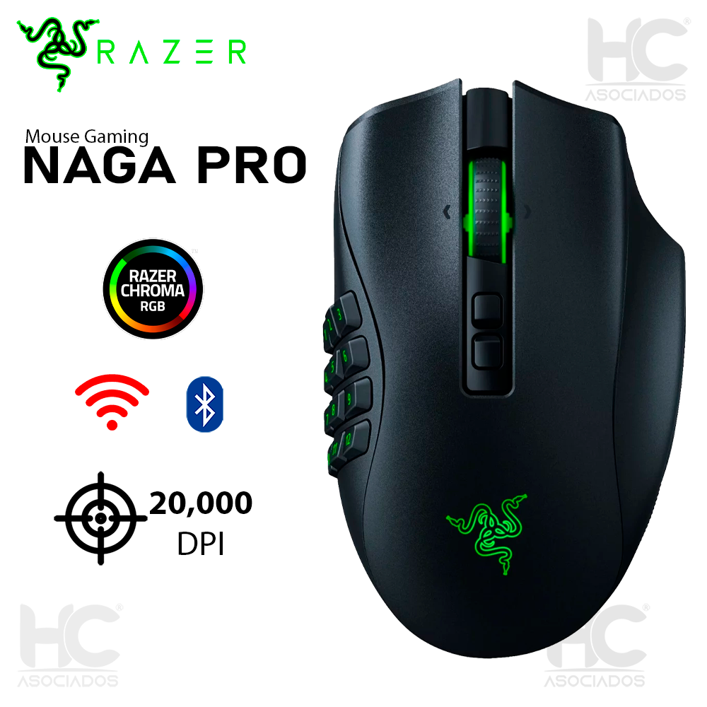 MOUSE RAZER INALAMBRICO NAGA PRO HYPERSPEED (RZ01-03420100-R3U1) / BT ...