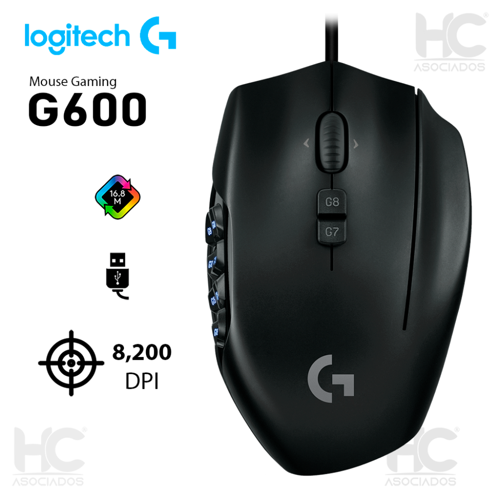 MOUSE LOGITECH G600 ( 910-003879 ) GAMING | LED- RGB BLACK ...