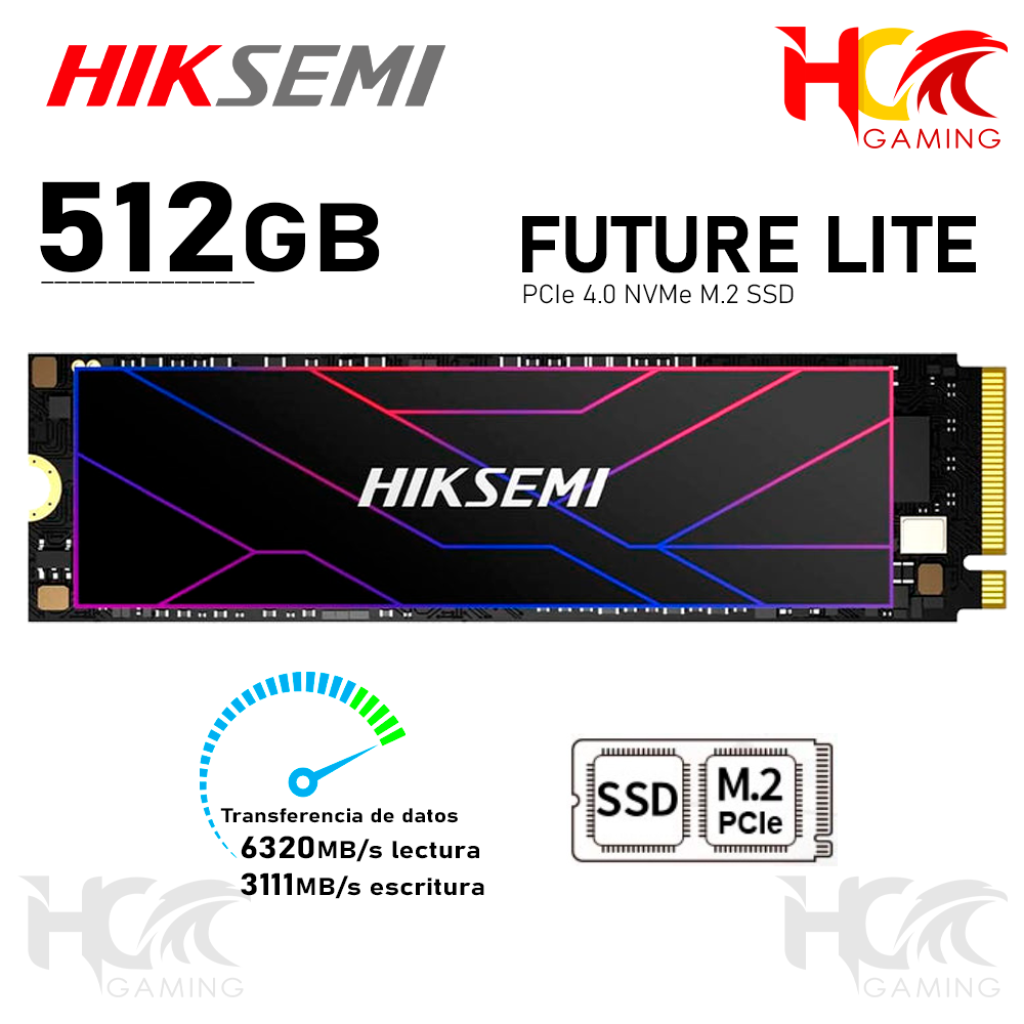 SSD M.2 2280 SOLIDO HIKSEMI 512GB FUTURE LITE (HS-SSD-FUTURE_LITE_512G) PCIe GEN. 4X4 NVME ...