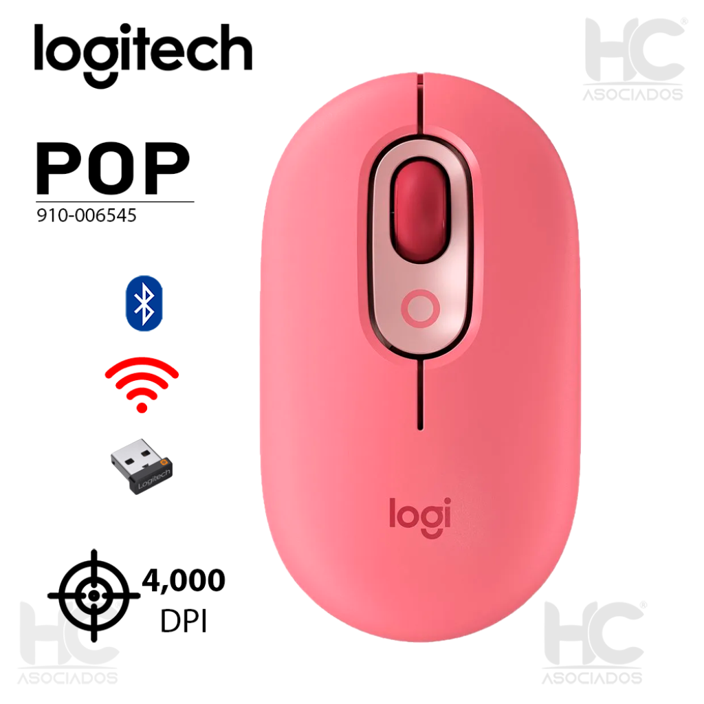 MOUSE LOGITECH POP BLUETOOTH (910-006545) SILENT TOUCH / CORAL/ROSE ...