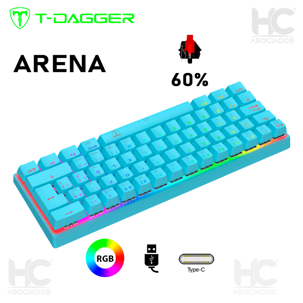 TECLADO T-DAGGER ARENA (T-TGK321B-RGB-SP) GAMING / MECANICO / SWITCH ...
