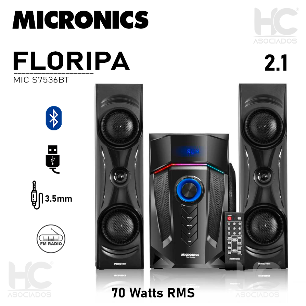 PARLANTE MICRONICS RAINBOW FLORIPA (MIC S7536BT) WOOFER 6.5 ...