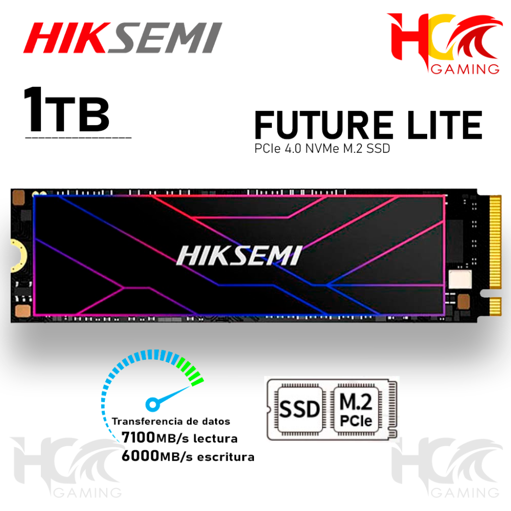 SSD M.2 2280 SOLIDO HIKSEMI 1TB FUTURE LITE (HS-SSD-FUTURE_LITE_1024G) PCIe GEN. 4X4 NVME / 7100 ...