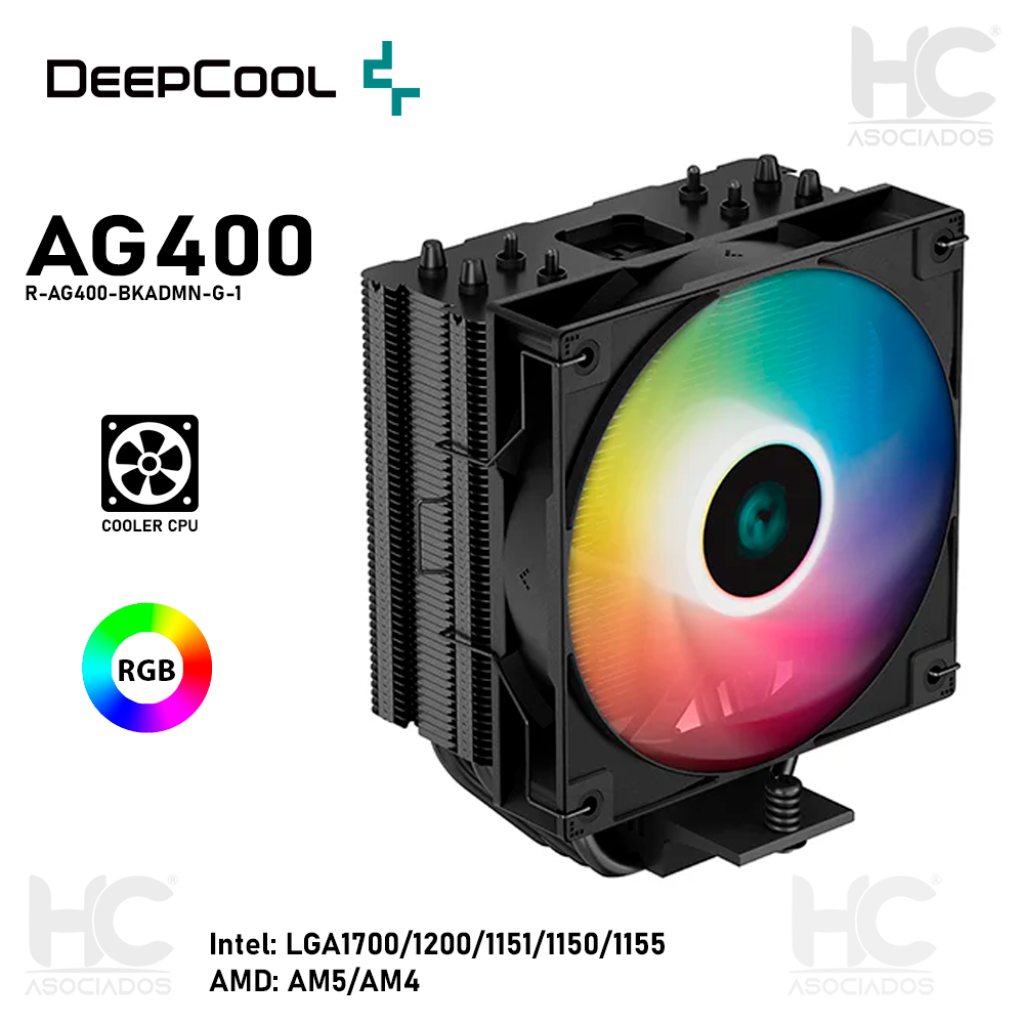 COOLER DE PROCESADOR DEEPCOOL AG400 DIGITAL, RGB (R-AG400-BKADMN-G-1 ...